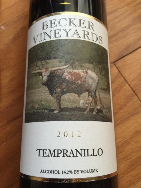 2010 Becker Vineyards Tempranillo, USA, Texas, Texas Hill Country ...