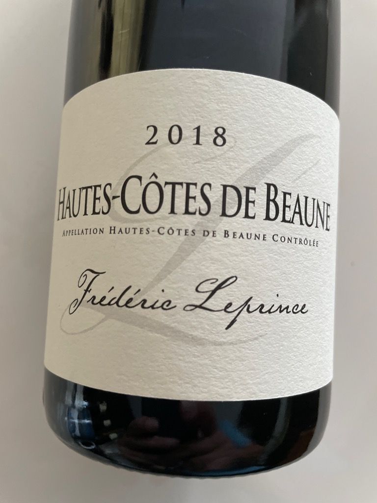 2019 Frederic Leprince Bourgogne Hautes-Côtes de Beaune Blanc, France ...