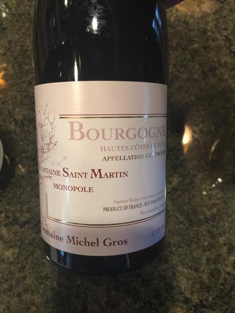 2014 Domaine Michel Gros Bourgogne Hautes-Côtes de Nuits Fontaine St ...