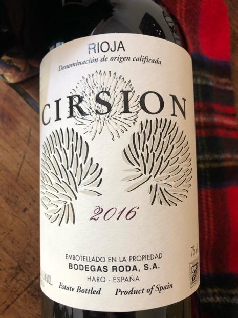 2016 Bodegas Roda Rioja Cirsion, Spain, La Rioja, Rioja - CellarTracker