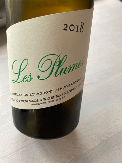 2018 Domaine Rougeot Bourgogne-Aligoté Les Plumes, France, Burgundy ...