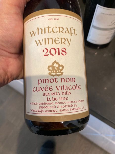 2020 Whitcraft Winery Pinot Noir Cuvée Viticole 'La Lie Fine', USA ...