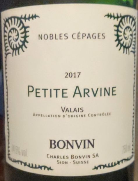 2019 Charles Bonvin Petite Arvine Nobles Cépages, Switzerland, Valais ...