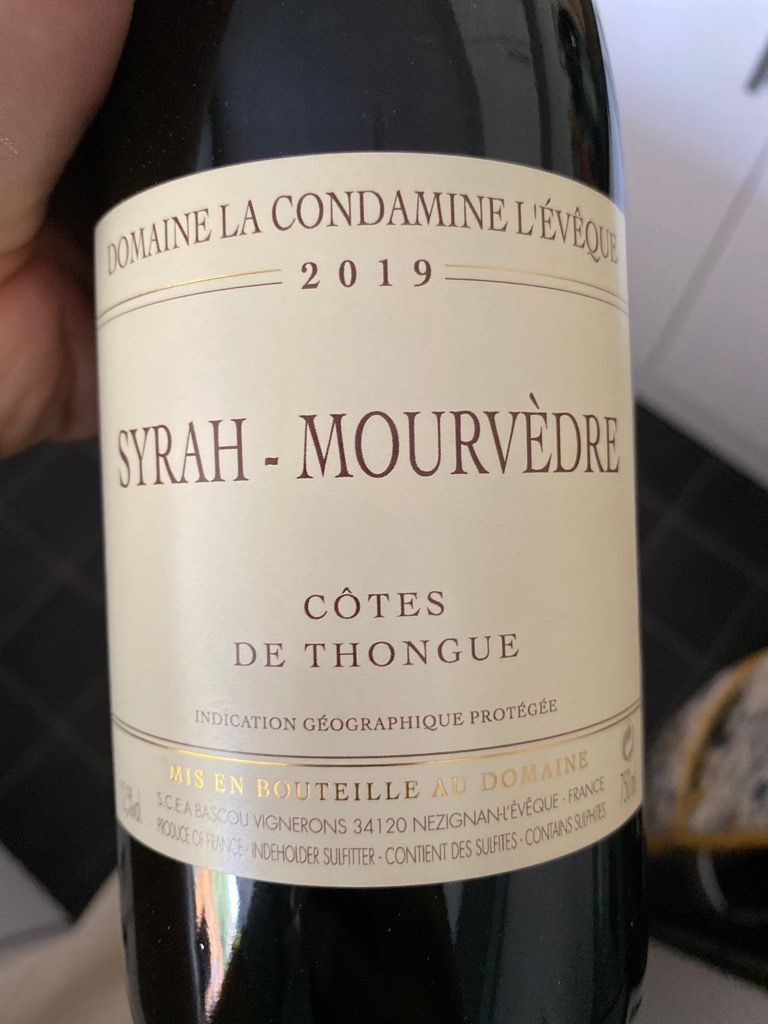 2019 Domaine La Condamine L'Evêque Côtes de Thongue Syrah-Mourvedre ...