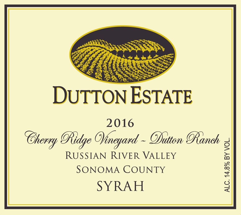 2016 Dutton Estate Syrah Dutton Ranch Cherry Ridge Vineyard, USA ...