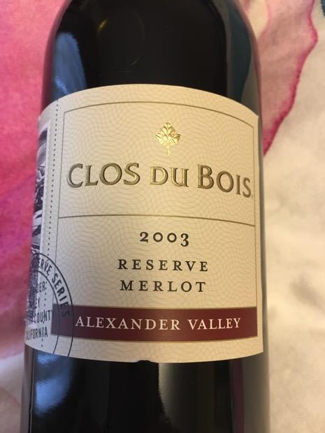 2003 Clos du Bois Merlot Alexander Valley, USA, California, Sonoma ...