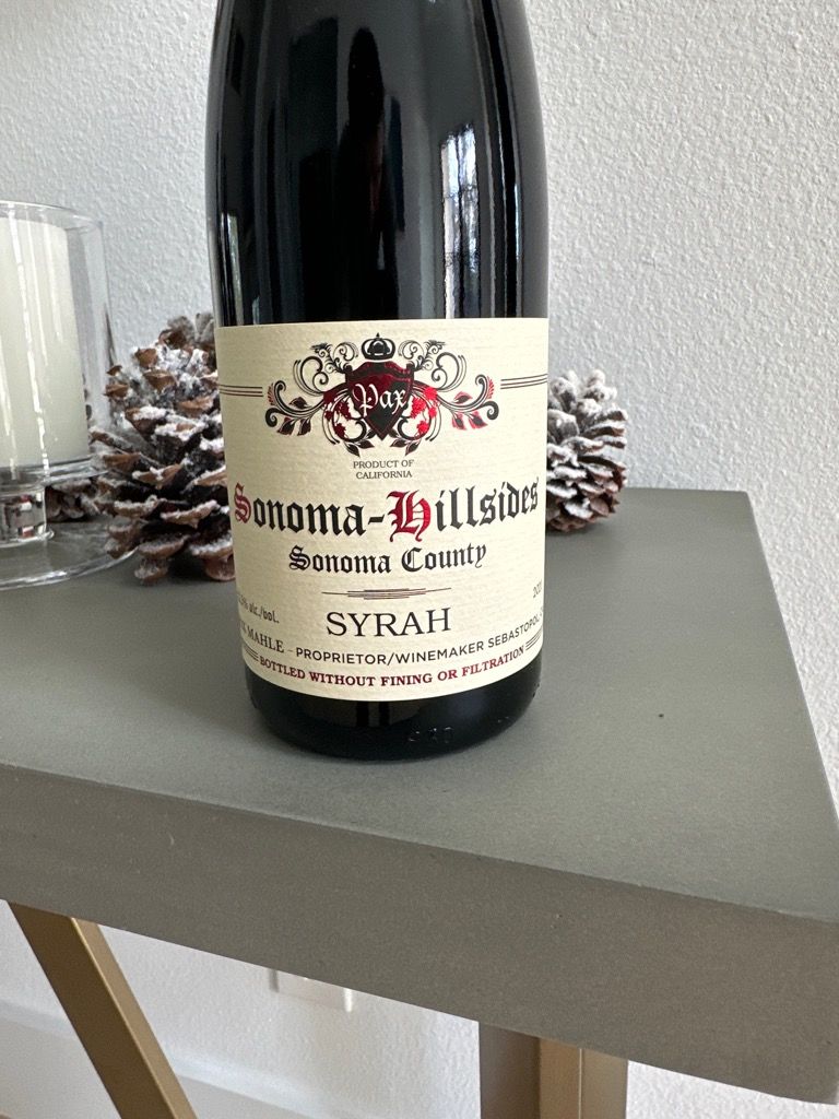 2021 Pax Syrah Sonoma Hillsides, USA, California, Sonoma County ...