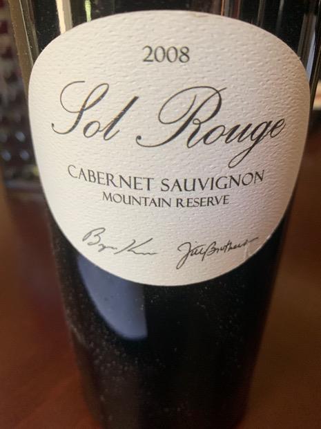 2008 Sol Rouge Cabernet Sauvignon Mountain Reserve, USA, California ...