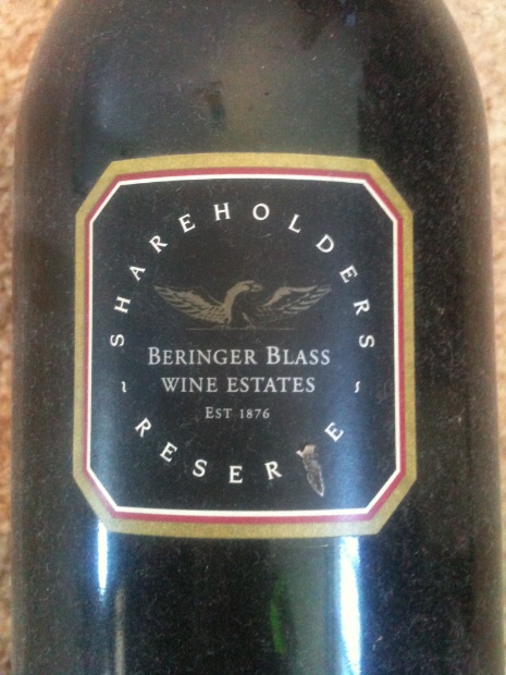 2001 Beringer Blass Shareholders Reserve, USA, California, Central ...