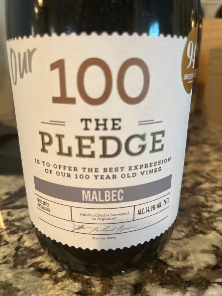 2021 Mendoza Vineyards Malbec The Pledge 100, Argentina, Mendoza ...