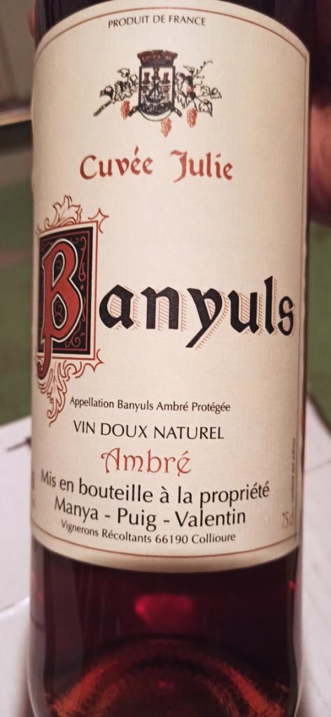 2023 Domaine Manya Puig Banyuls Cuvée Marine Rimage, France, Languedoc ...