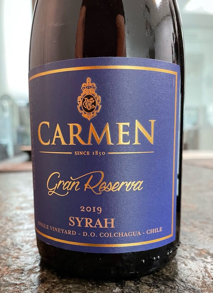 2021 Carmen Syrah Gran Reserva, Chile, Rapel Valley, Colchagua Valley ...