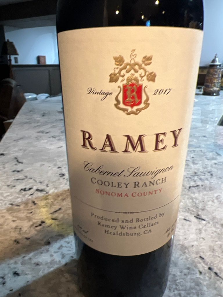 2017 Ramey Cabernet Sauvignon Cooley Ranch, USA, California, Sonoma ...