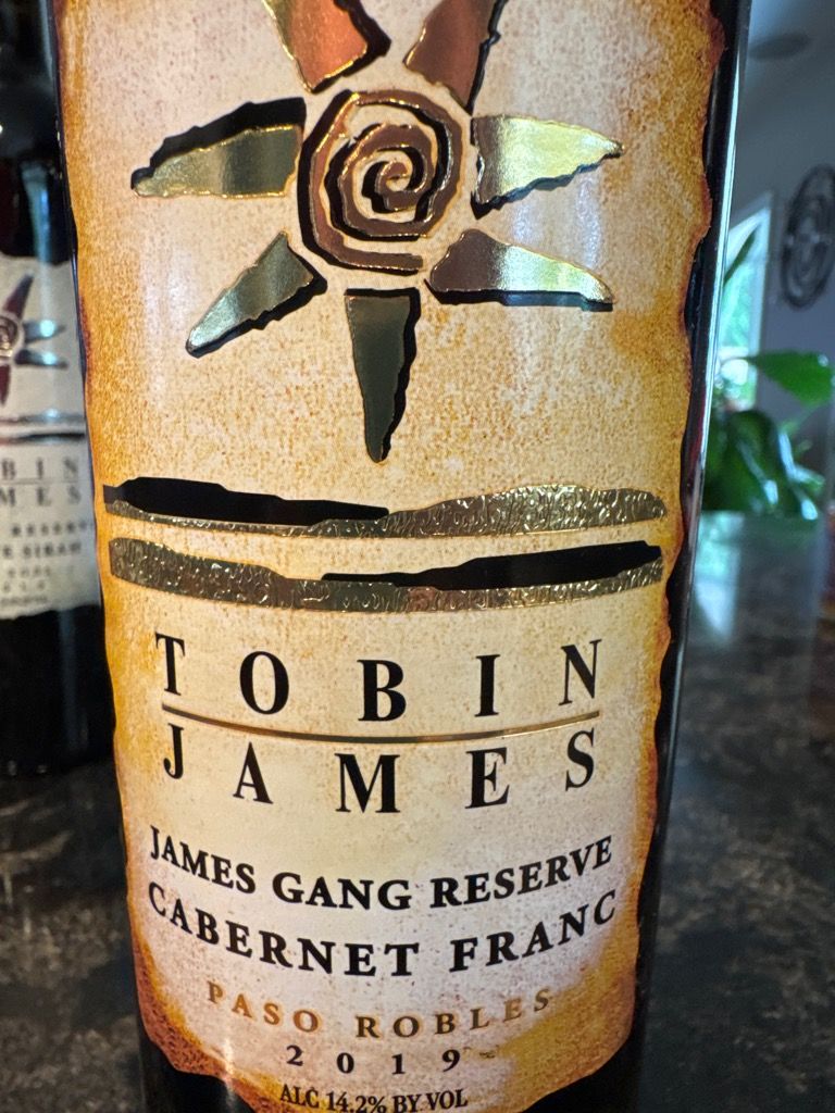 2019 Tobin James Cabernet Franc James Gang Reserve, USA, California ...
