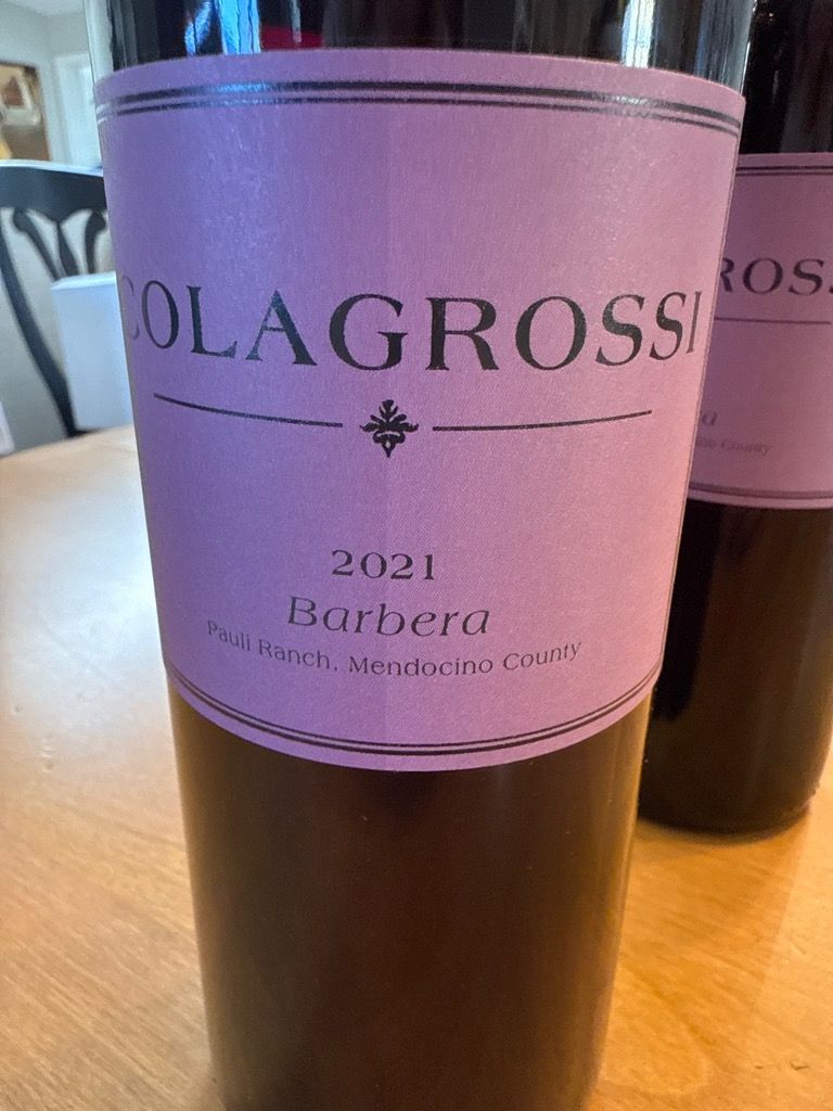2021 Colagrossi Wines Barbera Pauli Ranch, USA, California, North Coast ...