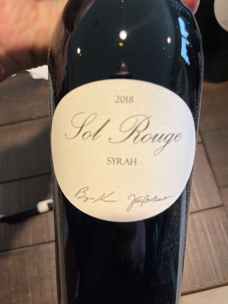 2018 Sol Rouge Syrah, USA, California, North Coast, Red Hills Lake ...
