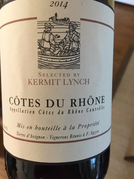 2016 Kermit Lynch Selections Côtes du Rhône Cuvée Sélectionée, France ...