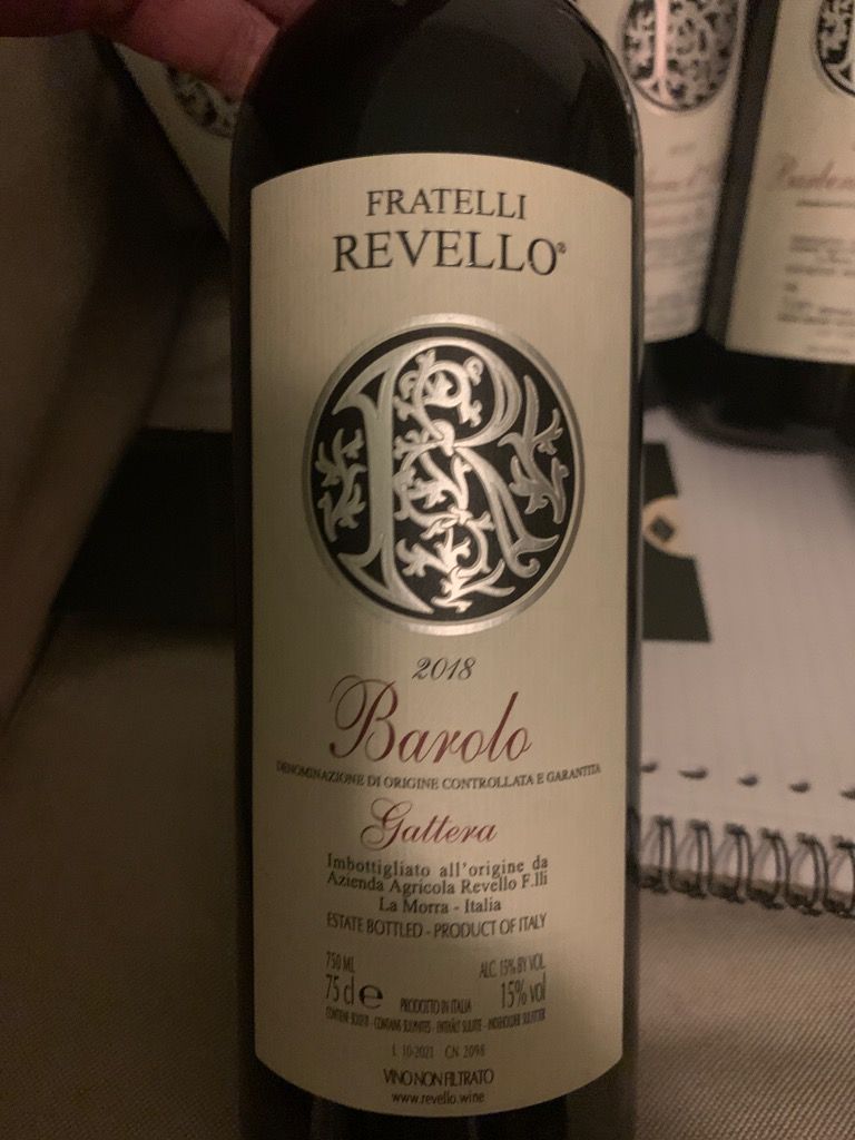 2018 Fratelli Revello Barolo Vigna Gattera, Italy, Piedmont, Langhe ...