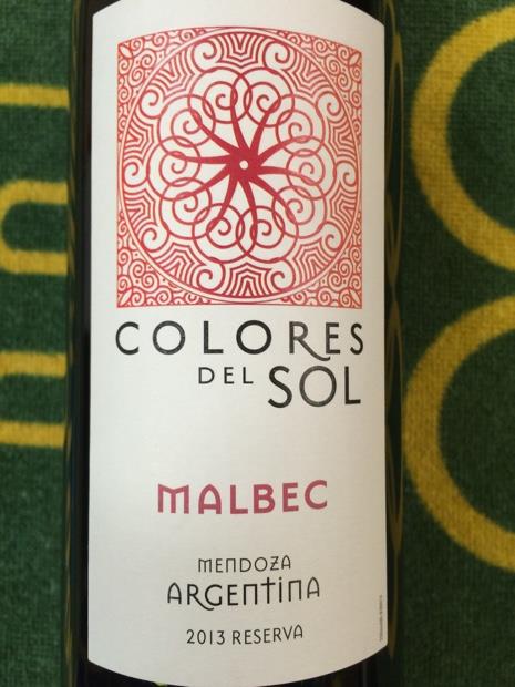 2013 Colores Del Sol Malbec Reserva, Argentina, Mendoza - CellarTracker