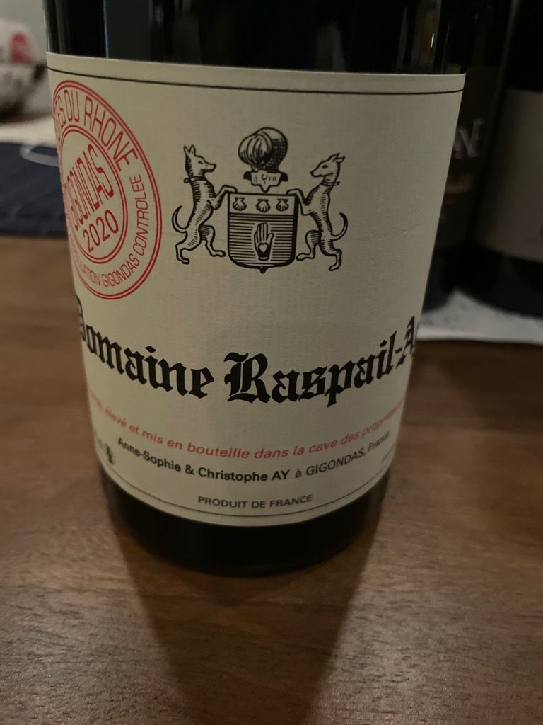2020 Domaine Raspail-Ay Gigondas, France, Rhône, Southern Rhône ...