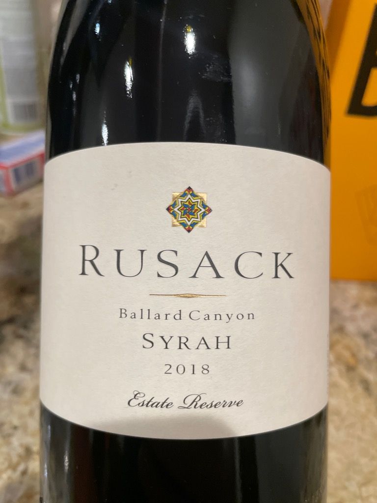 2018 Rusack Syrah Reserve Ballard Canyon Estate, USA, California ...