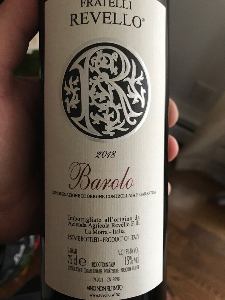 2018 Fratelli Revello Barolo, Italy, Piedmont, Langhe, Barolo ...