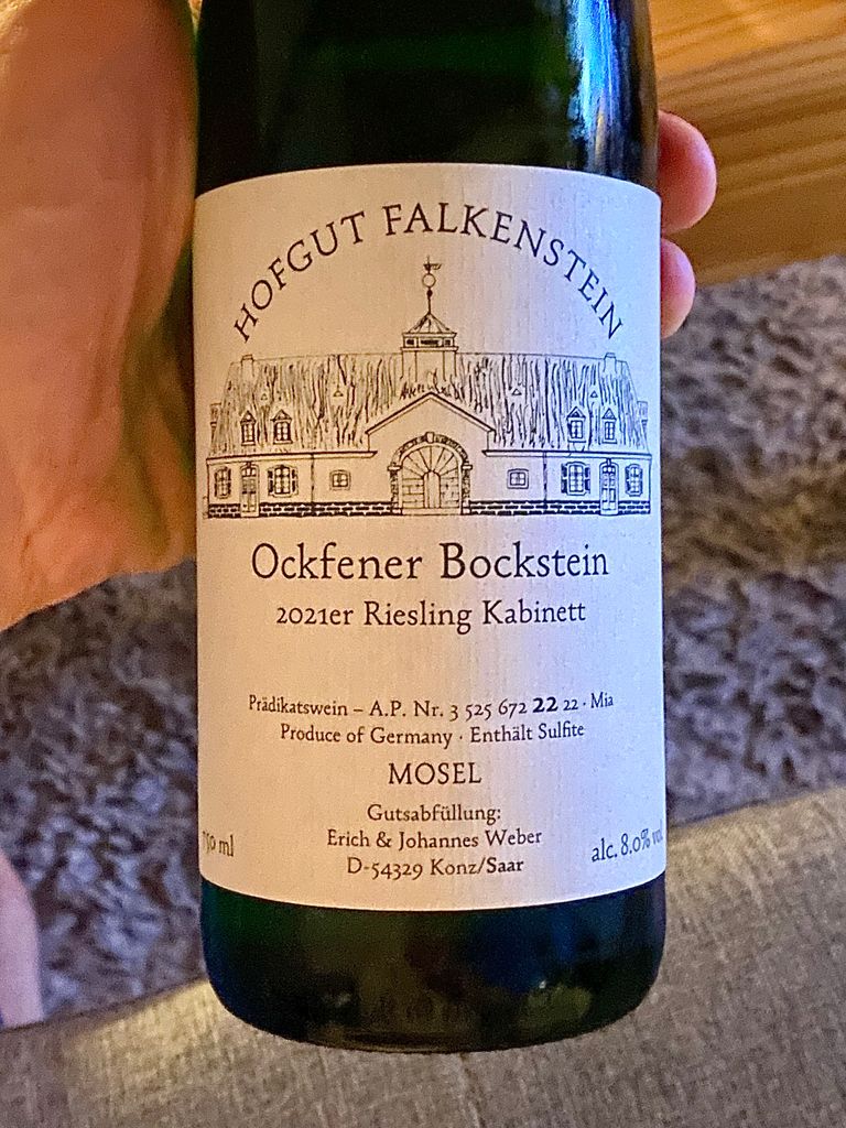 2021 Hofgut Falkenstein Ockfener Bockstein Riesling Kabinett "Mia" #22 ...