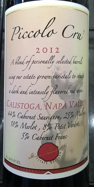2012 Paoletti Piccolo Cru, USA, California, Napa Valley - CellarTracker