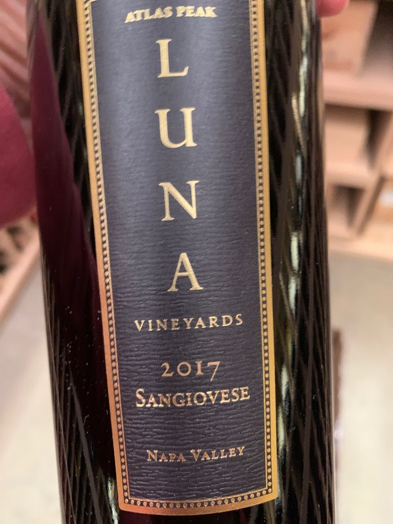 2017 Luna Vineyards Sangiovese, USA, California, Napa Valley ...