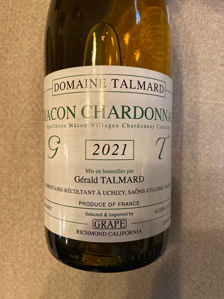 2021 Gérald Talmard Mâcon-Chardonnay, France, Burgundy, Mâconnais ...