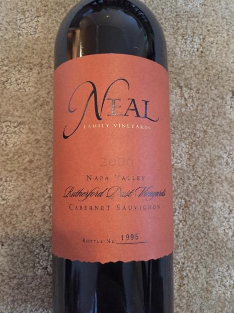 2006 Neal Family Vineyards Cabernet Sauvignon Rutherford Dust, USA ...