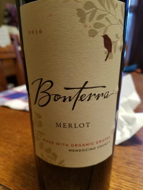 2010 Bonterra Vineyards Merlot, USA, California - CellarTracker