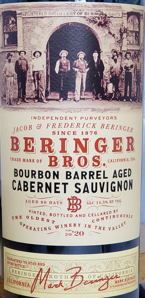 2020 Beringer Bros. Cabernet Sauvignon Bourbon Barrel Aged, USA ...