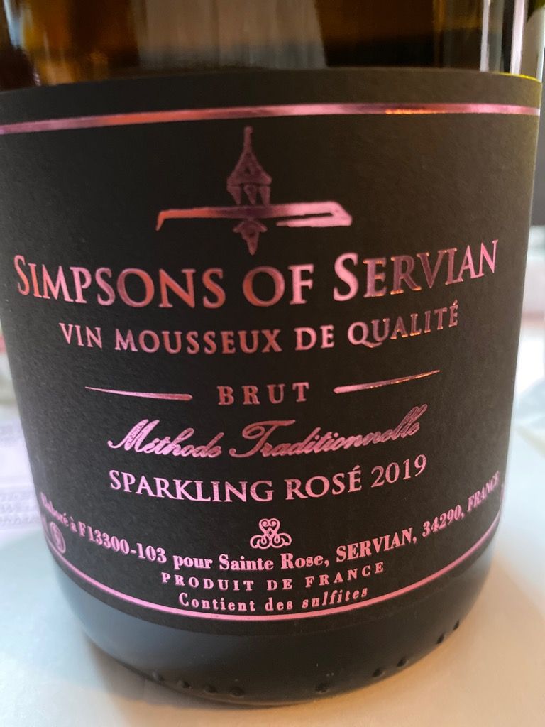 2020 Simpsons of Servian Sparkling Rosé, France, Languedoc Roussillon ...