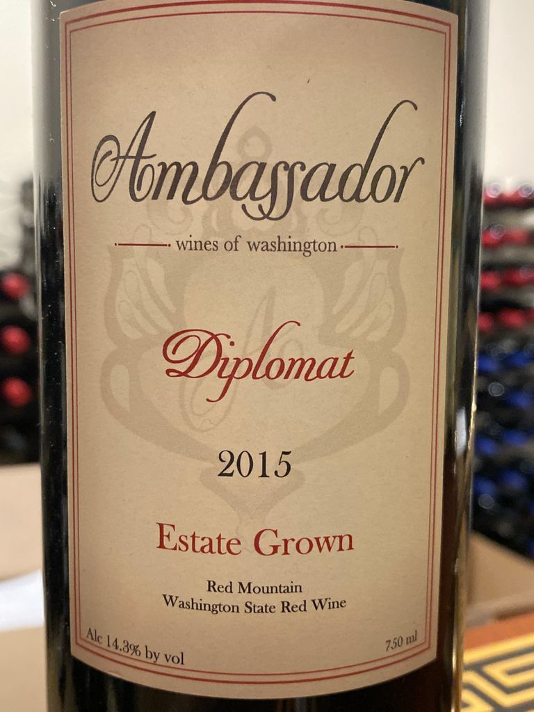 2015 Ambassador Wines Diplomat, USA, Washington, Columbia Valley, Red ...