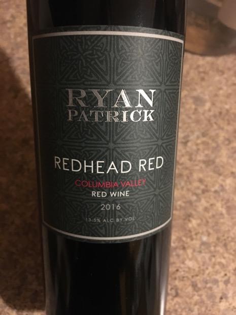 2016 Ryan Patrick Vineyards Redhead Red, USA, Washington, Columbia ...