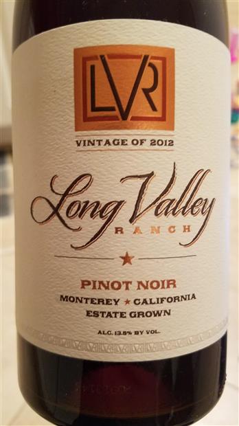 2012 Long Valley Ranch Pinot Noir, USA, California, Central Coast ...