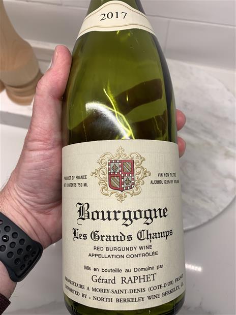 2017 Gérard Raphet Bourgogne Les Grands Champs Cuvée Unique, France ...