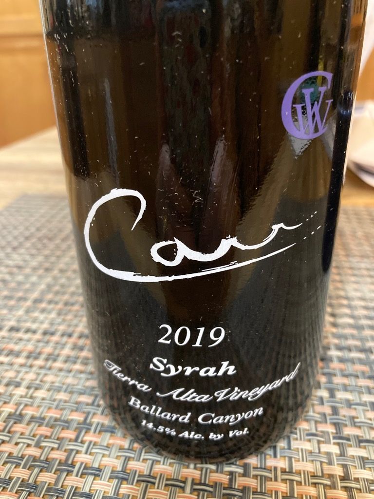 2020 Carr Vineyards & Winery Syrah Tierra Alta Vineyard, USA ...