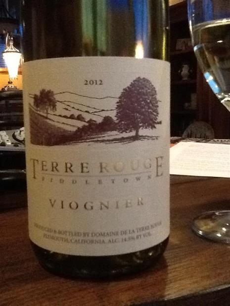 2012 Domaine de la Terre Rouge Viognier Fiddletown Vineyard Amador ...