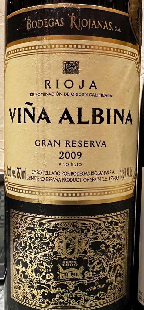 2009 Bodegas Riojanas Rioja Viña Albina Gran Reserva, Spain, La Rioja ...
