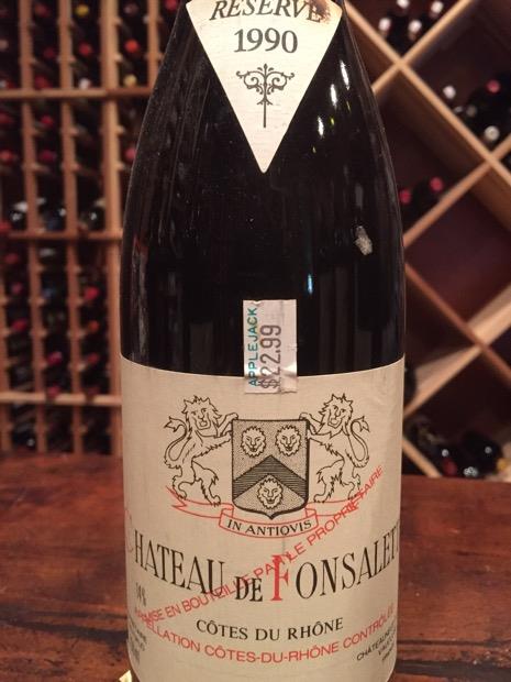 1990 Château Rayas Côtes du Rhône Château de Fonsalette Reserve, France ...