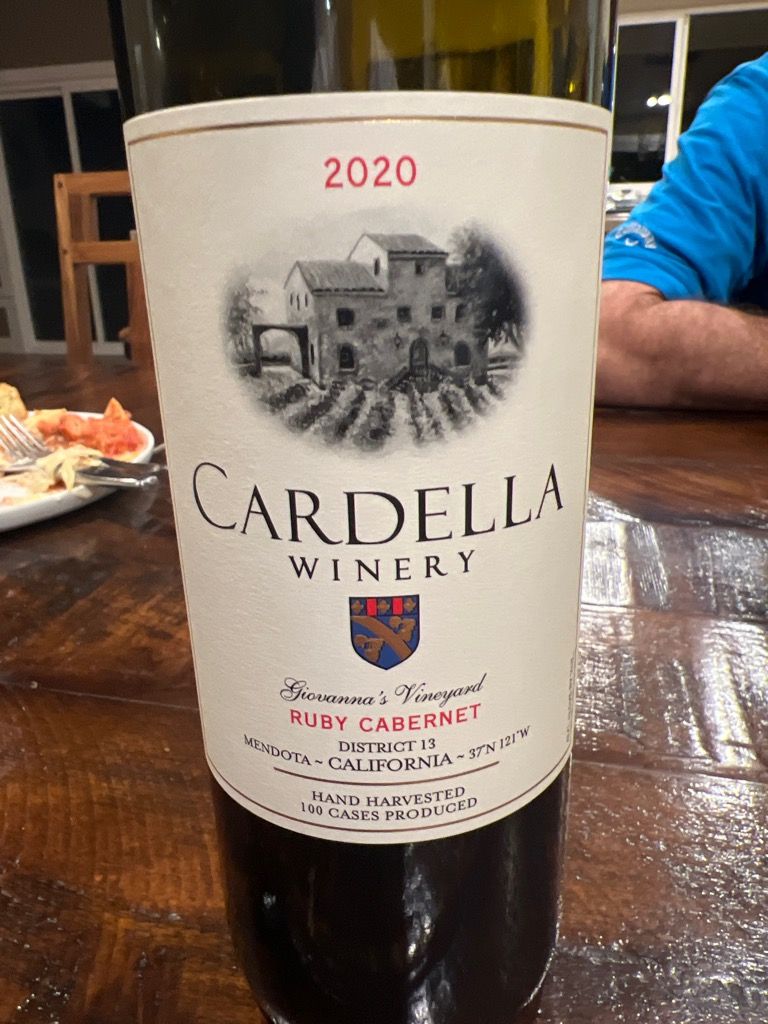 2020 Cardella Winery Ruby Cabernet, USA, California, Central Valley ...