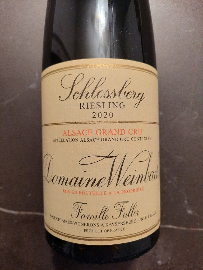 2020 Domaine Weinbach Riesling Schlossberg, France, Alsace, Alsace ...