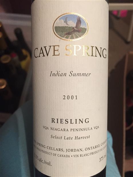 2001 Cave Spring Riesling Indian Summer Select Late Harvest, Canada ...