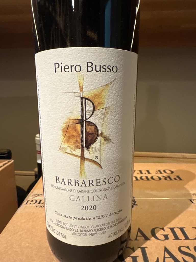 2021 Piero Busso Barbaresco Gallina, Italy, Piedmont, Langhe ...