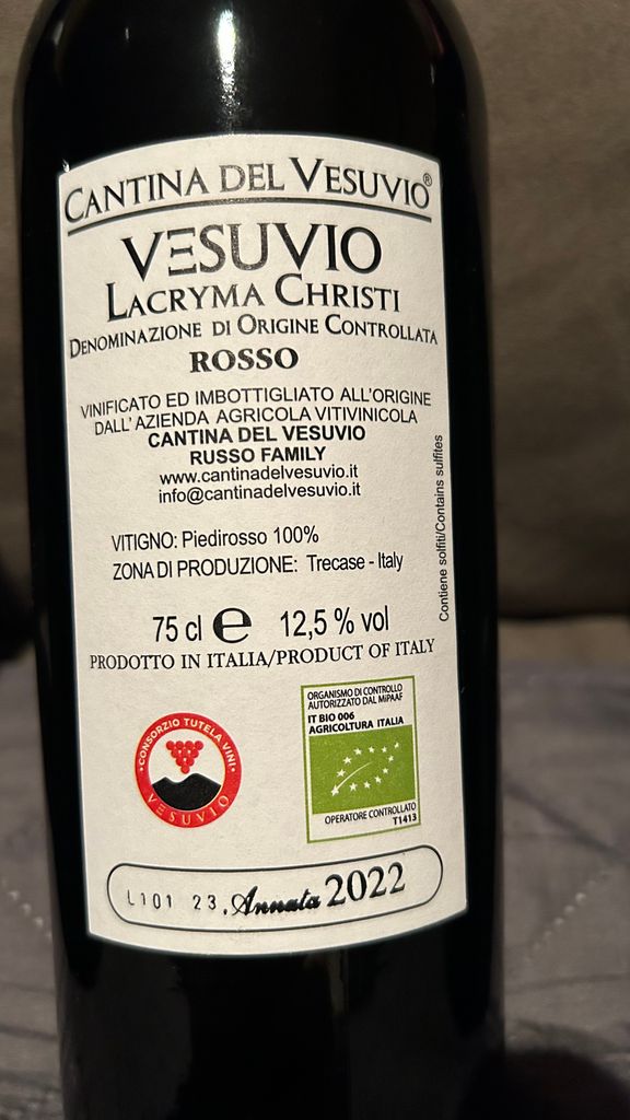 2022 Cantina Del Vesuvio di Maurizio Russo Lacryma Christi del Vesuvio ...