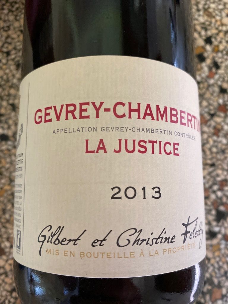 2013 Gilbert et Christine Felettig Gevrey-Chambertin La Justice, France ...