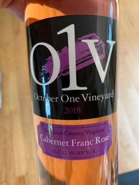 2018 October One Vineyard Cabernet Franc Rosé, USA, Virginia, Northern ...