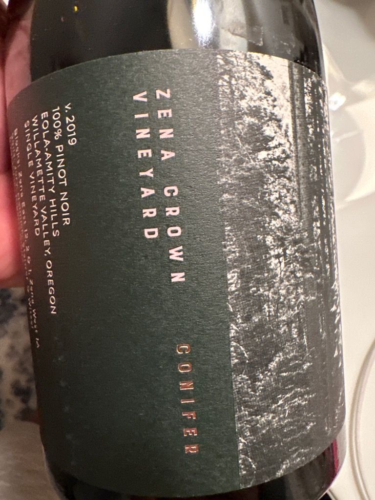 2019 Zena Crown Vineyard Pinot Noir Conifer, USA, Oregon, Willamette ...